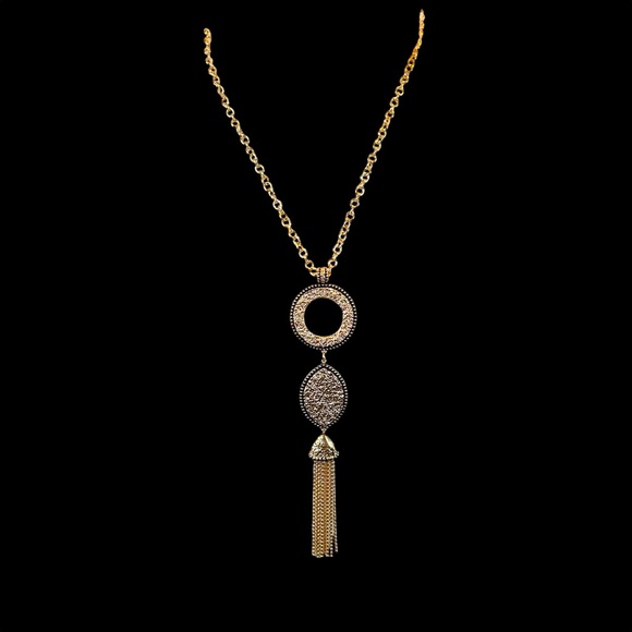 Erica Lyons | Jewelry | Erica Lyons Tassel Longnecklace Goldtone New ...